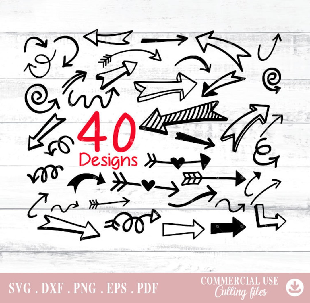 Hand Drawn Arrow Svg Bundle, Arrows Svg, Hand Drawn Arrow Clipart ...
