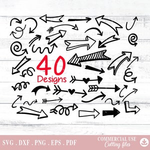 Hand Drawn Arrow Svg Bundle, Arrows Svg, Hand Drawn Arrow Clipart ...