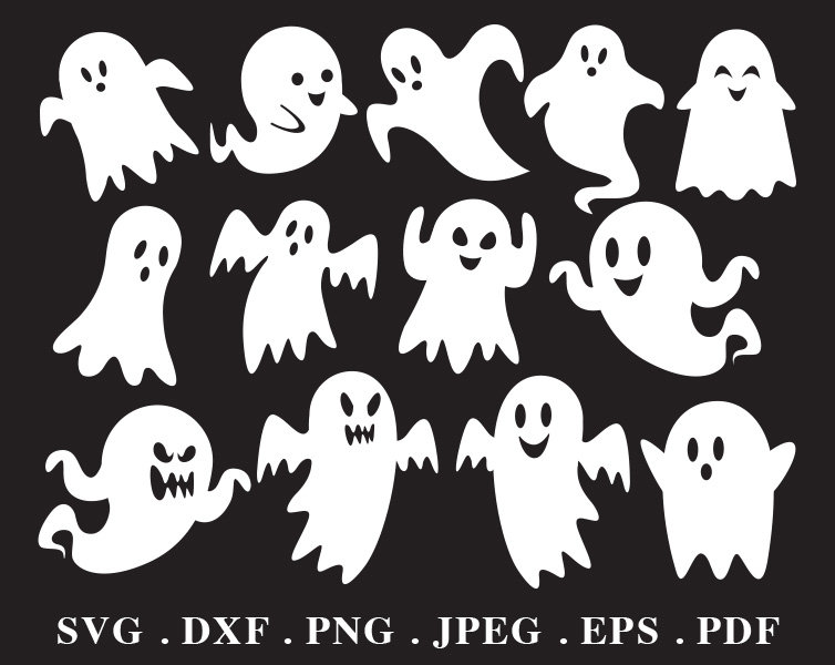 Ghost Bundle Svg, Ghost Halloween Svg, Cut File for Cricut, for ...