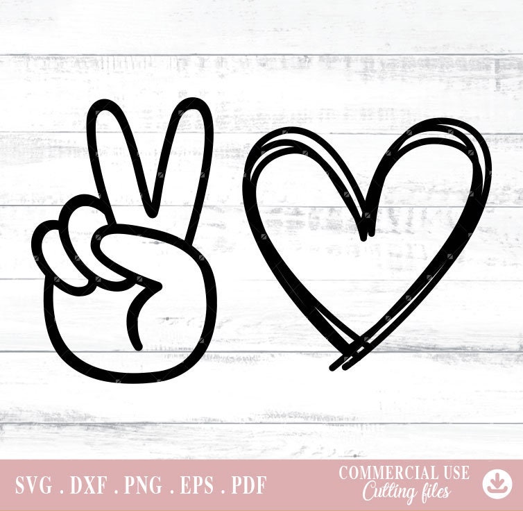 Peace Love Sign Svg, Peace and Love Svg, Peace Hand Svg, Peace Symbol ...