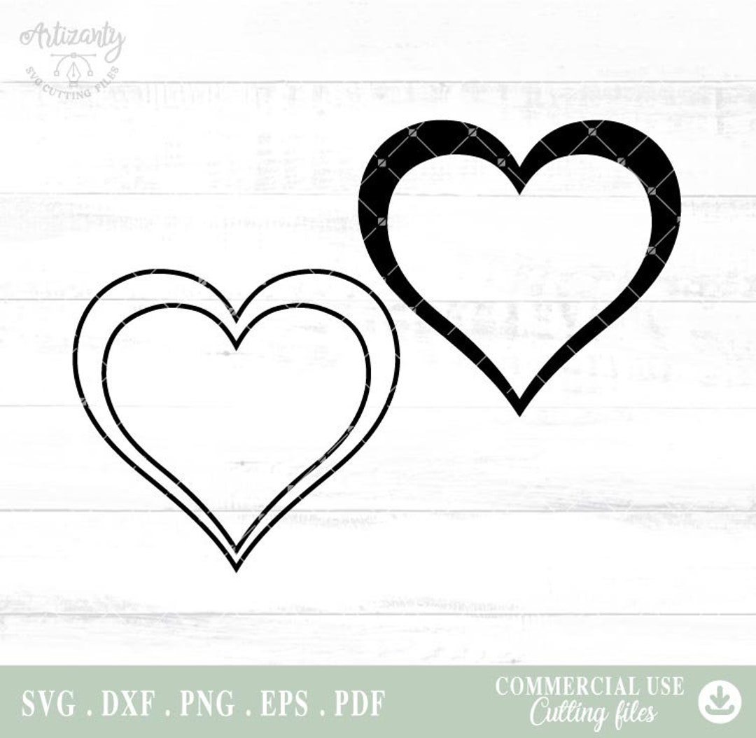 Heart Svg, Outline Heart Svg, Heart Clipart, Outline Heart Clipart ...