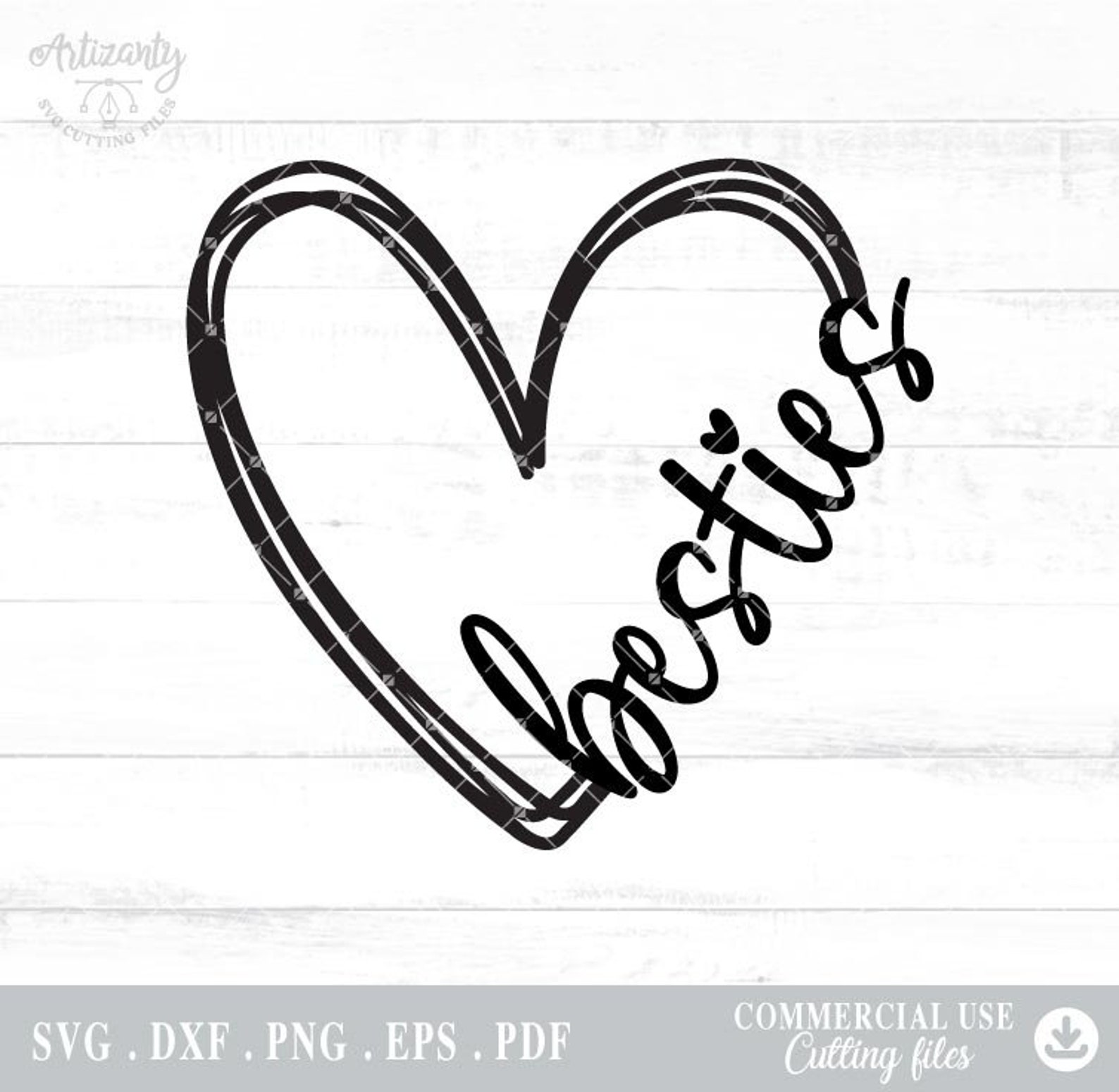 Besties Heart Svg, Besties Heart Clipart, Heart Svg, Friendship Quotes ...