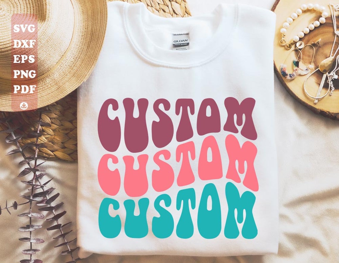 Custom Wavy Stacked Letters Svg. Add Your - Etsy