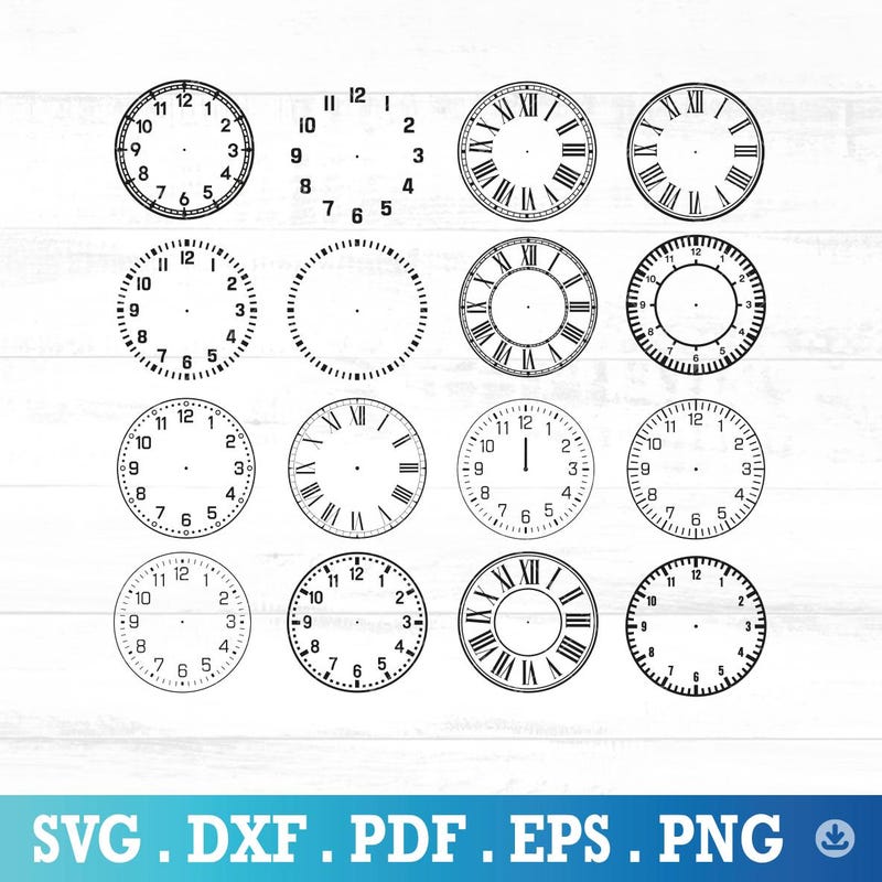 Clock Face Svg - Etsy