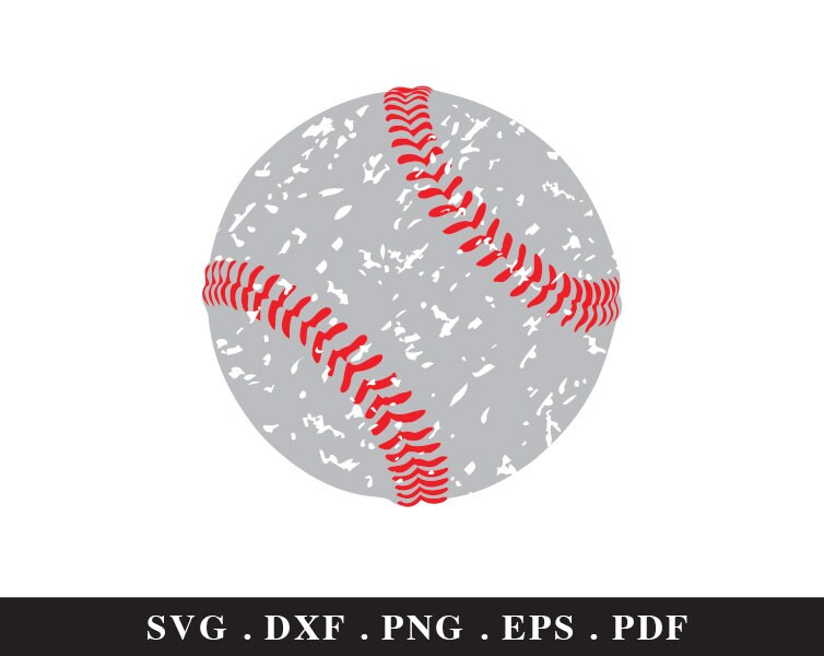 Baseball Ball Svg, Distressed Baseball Svg, for Cricut Silhouette, Svg ...