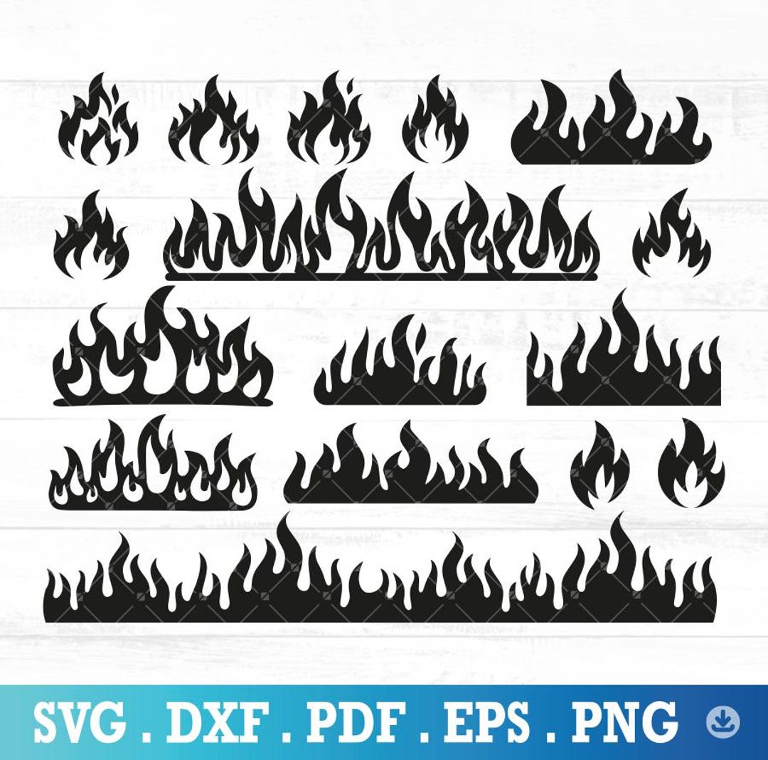 Fire Flame SVG BUNDLE, Fire Clipart, Fire Flame PNG, Flame Vector, Fire ...