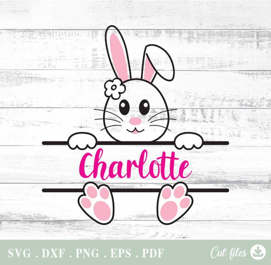 Bunny Name Frame Svg Easter Svg Bunny Name Frame Svg for - Etsy