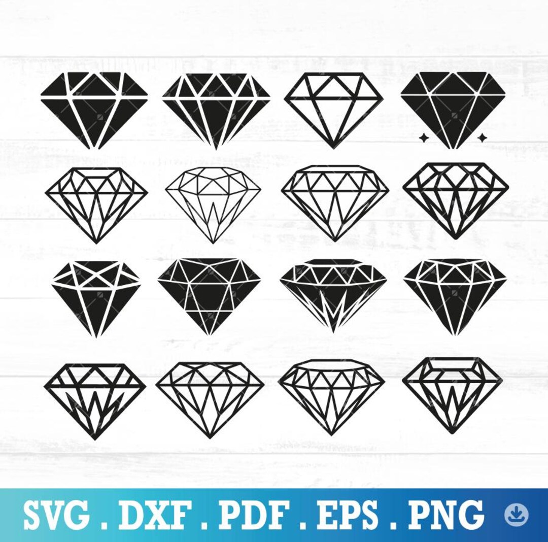 Diamond Svg,diamond Cut File, Diamond Clipart, Diamond Vector, Diamond ...