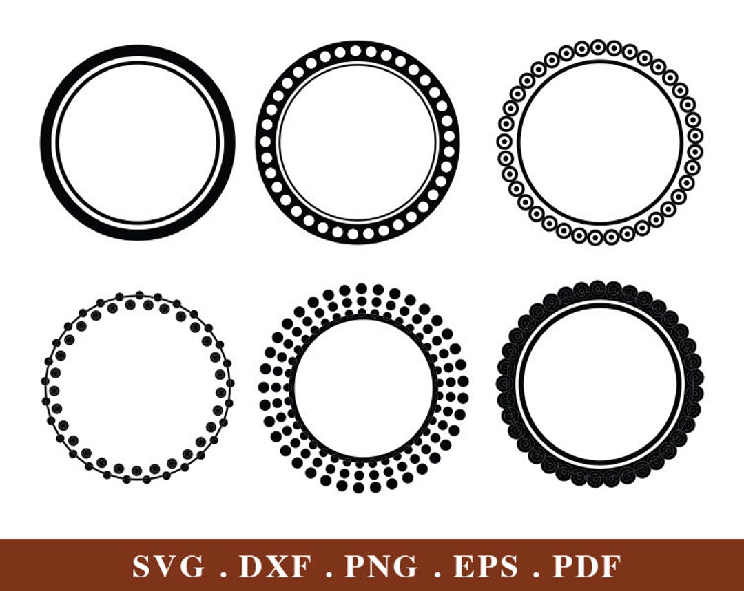 Round Dotted Frames Svg, Dotted Circle Svg, for Cricut Silhouette, Svg ...