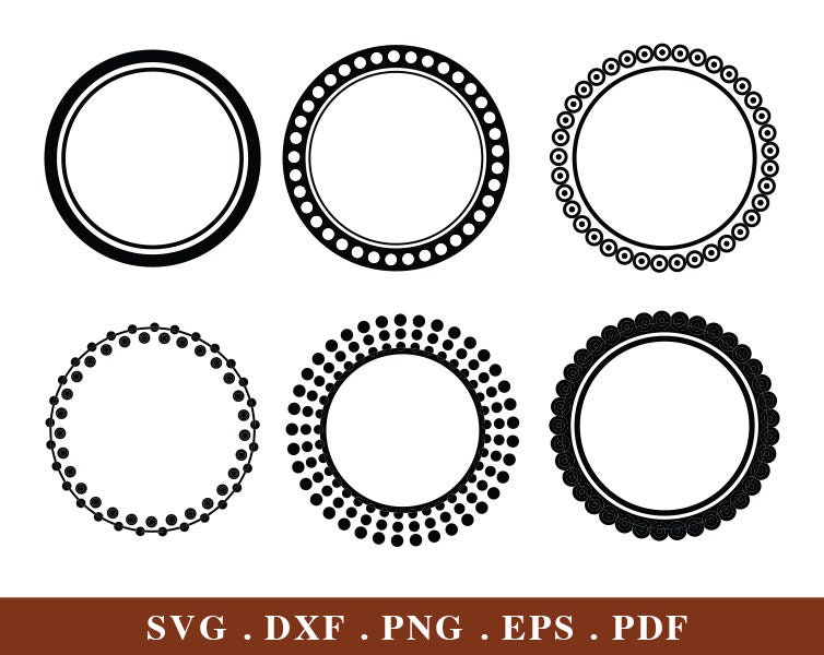 Round Dotted Frames Svg, Dotted Circle Svg, for Cricut Silhouette, Svg ...