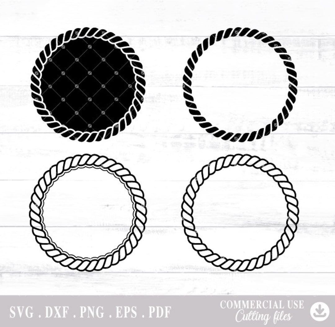 Rope Circle Frame Border Svg, Rope Border, Rope Wreath Svg, Nautical ...