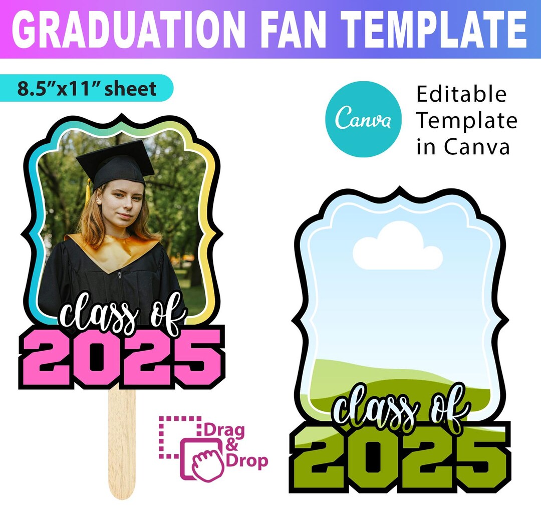 2025 Graduation Fan Template, Graduation Fan, Editable Graduation Fan ...