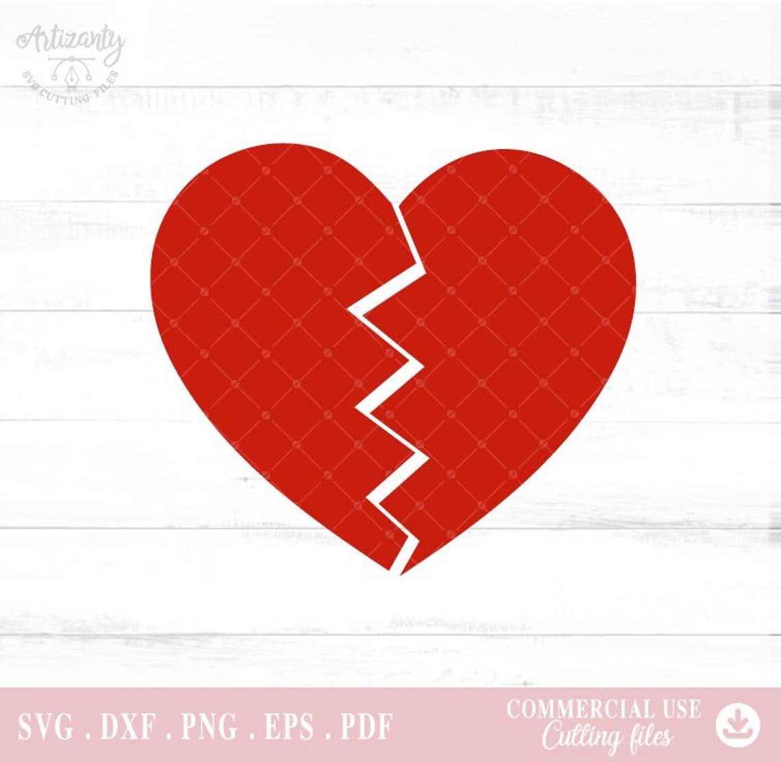 Broken Heart Svg, Broken Heart Clipart, Heart Svg, Cutting Files for ...