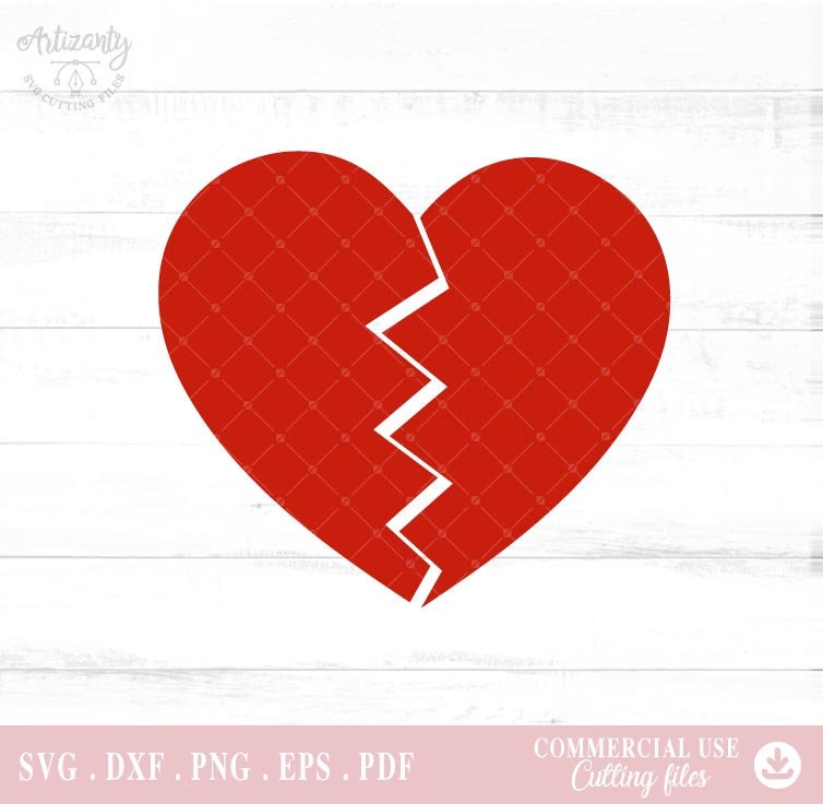 Broken Heart Svg, Broken Heart Clipart, Heart Svg, Cutting Files for ...