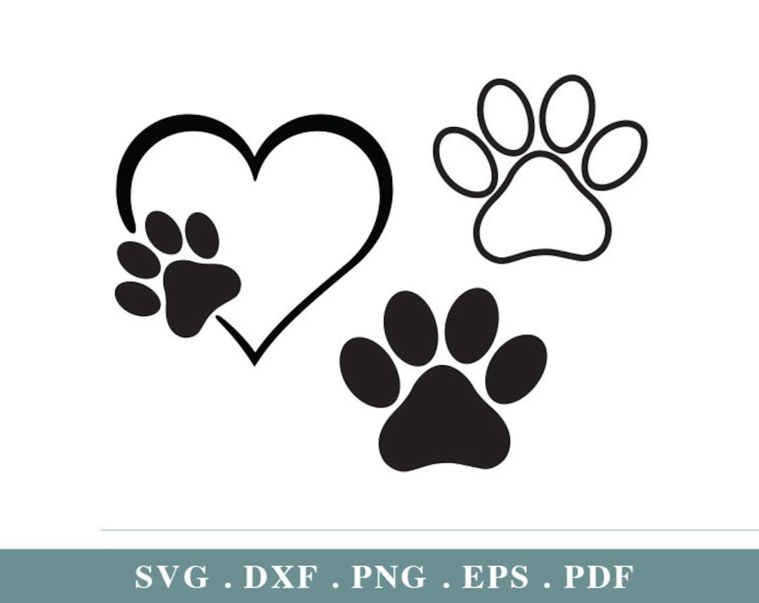 Dog Paw Print Svg, Dog Paw Print Clip Art, for Cricut Silhouette, Svg ...