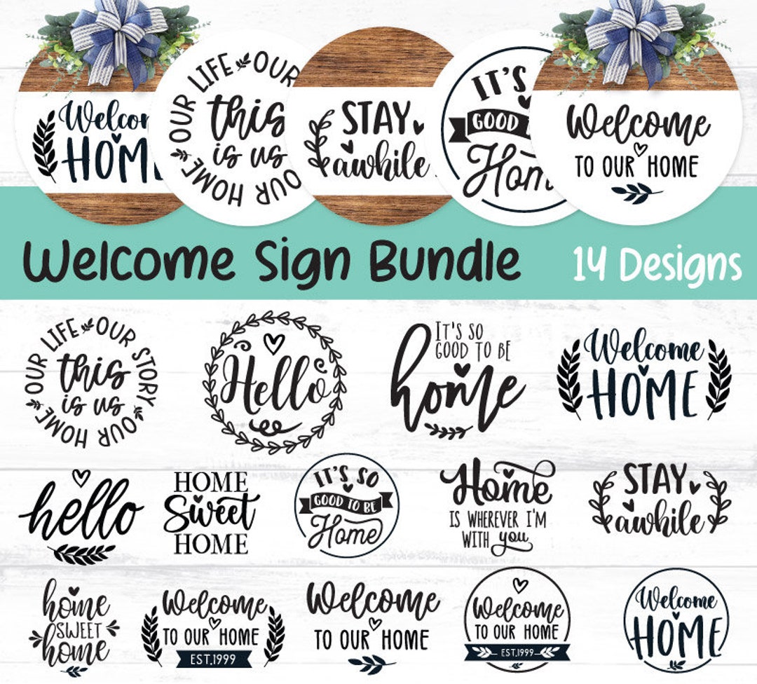 Welcome Sign Svg Bundle, Welcome Sign Svg, Hello Svg, Welcome to Our ...