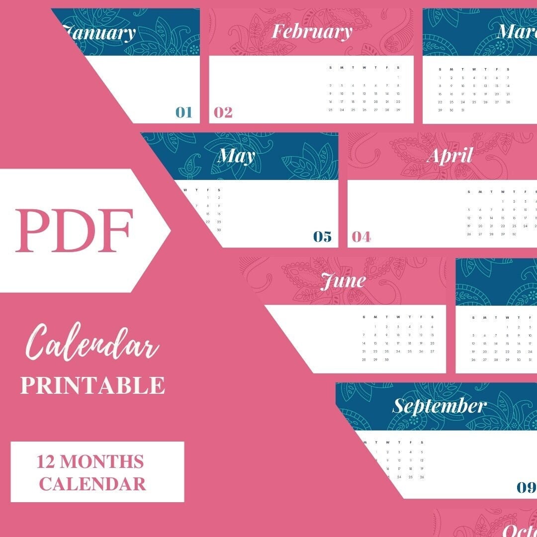 Printable 2021 Calendar | Printable Editable PDF on Canva | Vertical ...