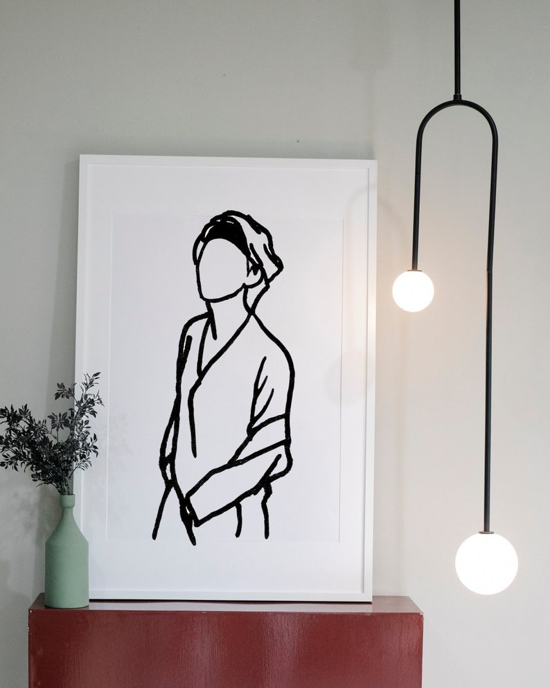 Bts V Outline Kim Taehyung Line Art Bts Print Bts | Etsy