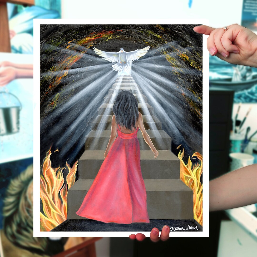 Christian Woman Worship Art Print | Scripture Inspired Art - Etsy