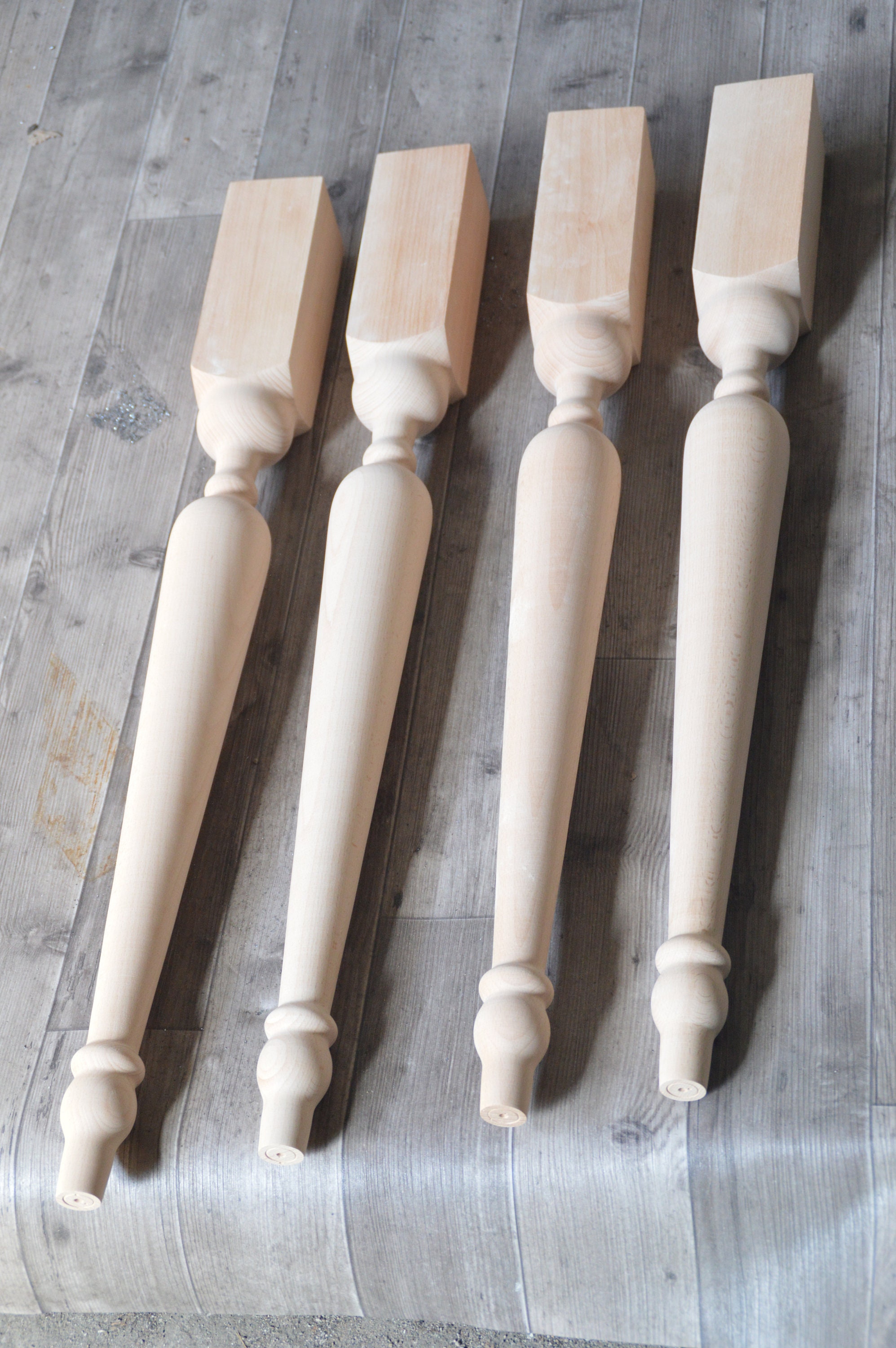 Set of 4 Farmhouse Wood Dining Table Legs. Premium Quality Made in EU ...
