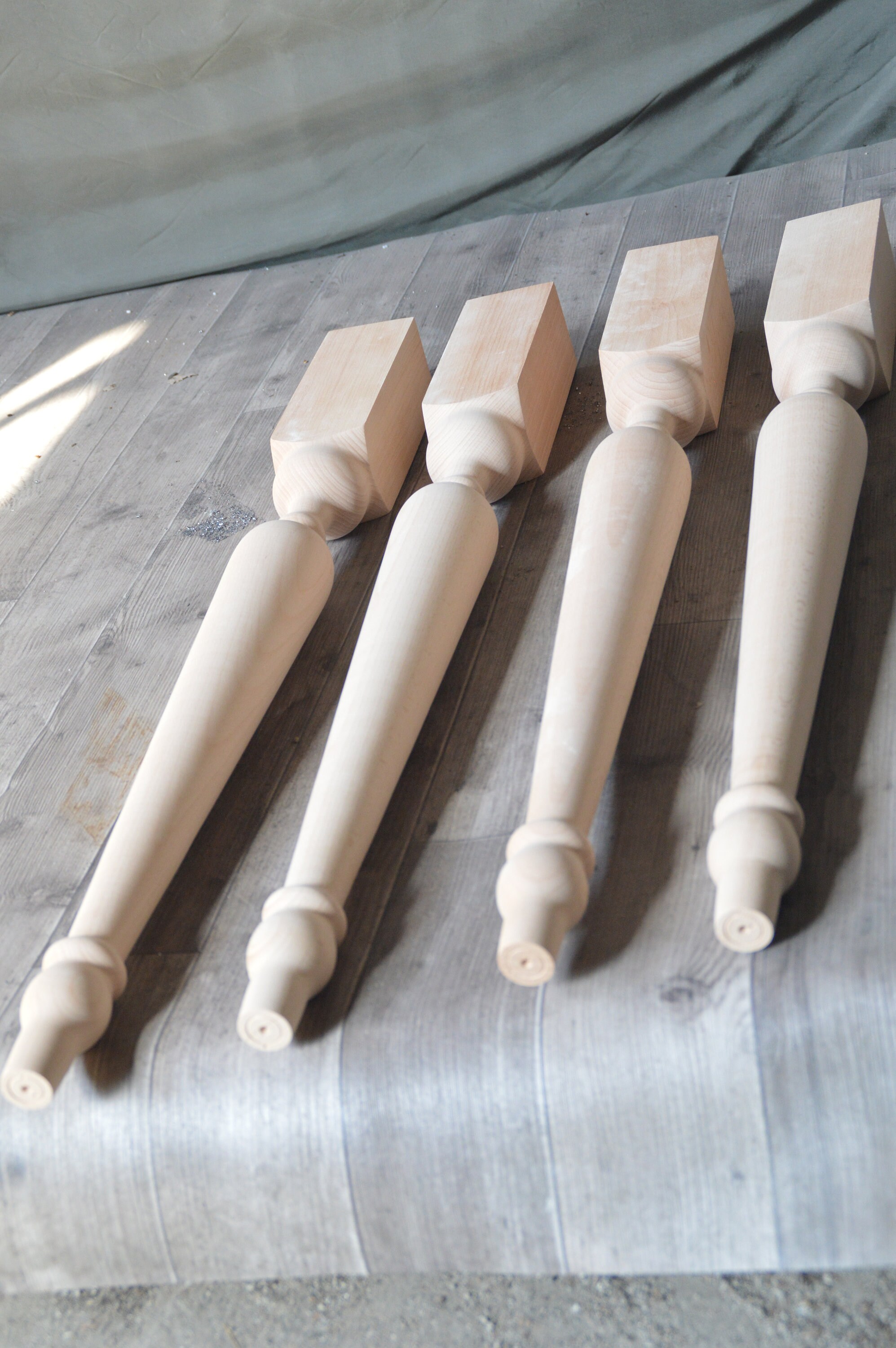 Set of 4 Farmhouse Wood Dining Table Legs. Premium Quality Made in EU ...