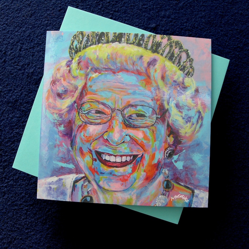 Blank Queen Elizabeth II Greeting Card - Christmas Birthday Card - Etsy