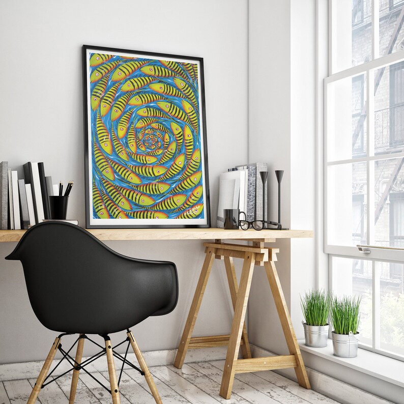 Abstract African Tribal Art Print - Kenyan Fish Poster Art Print - Etsy