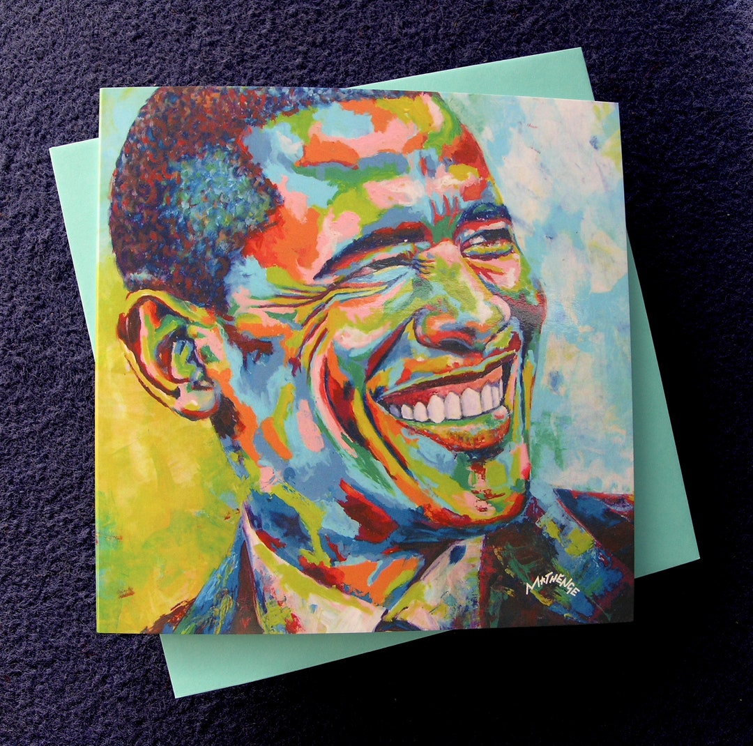Blank Barack Obama Greeting Card - Christmas Birthday Card - Etsy