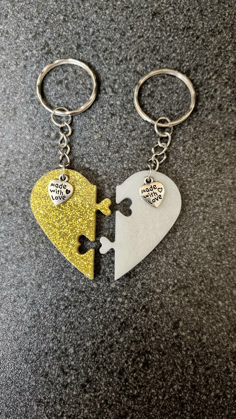 Two Heart Keyrings - Etsy