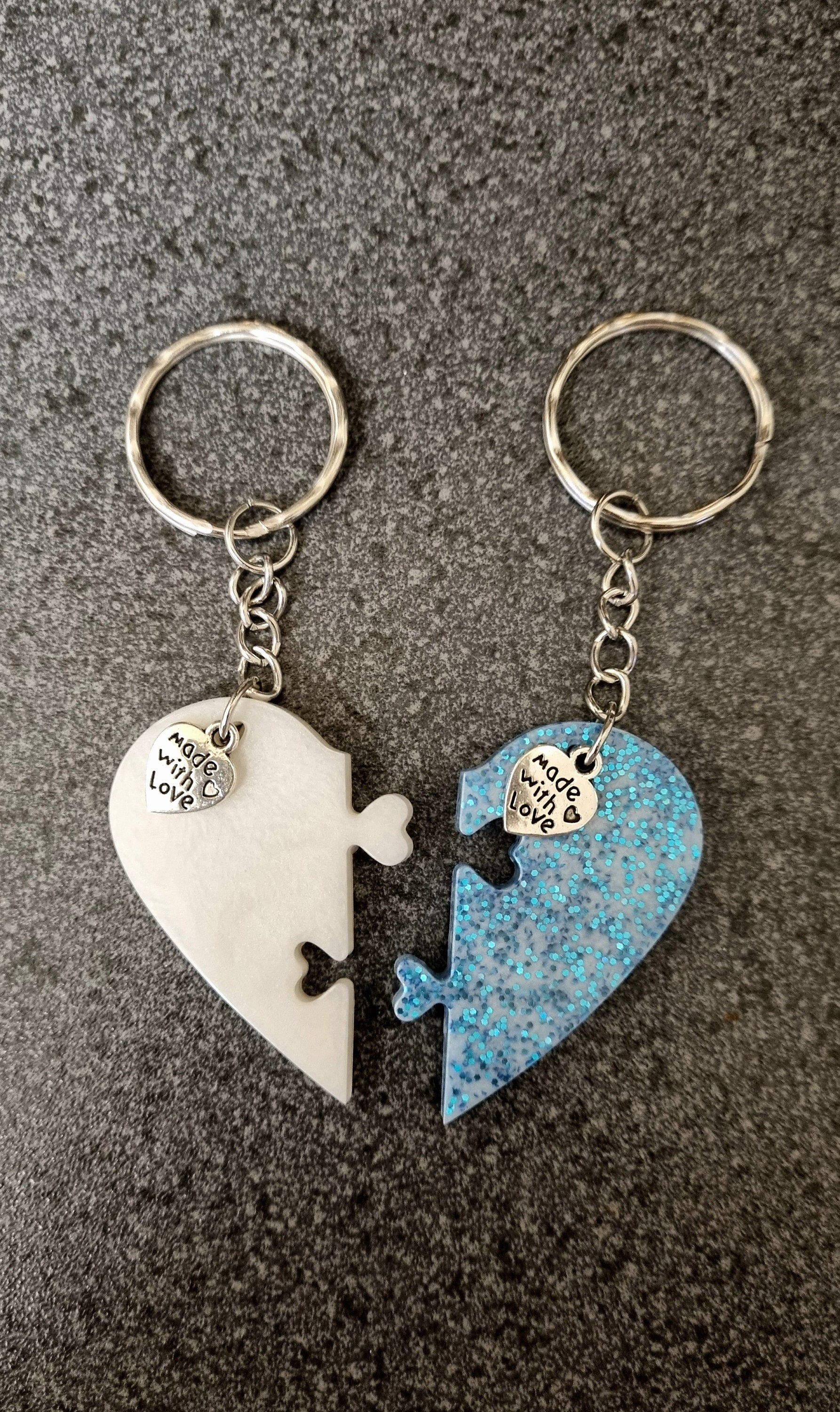 Two Heart Keyrings - Etsy
