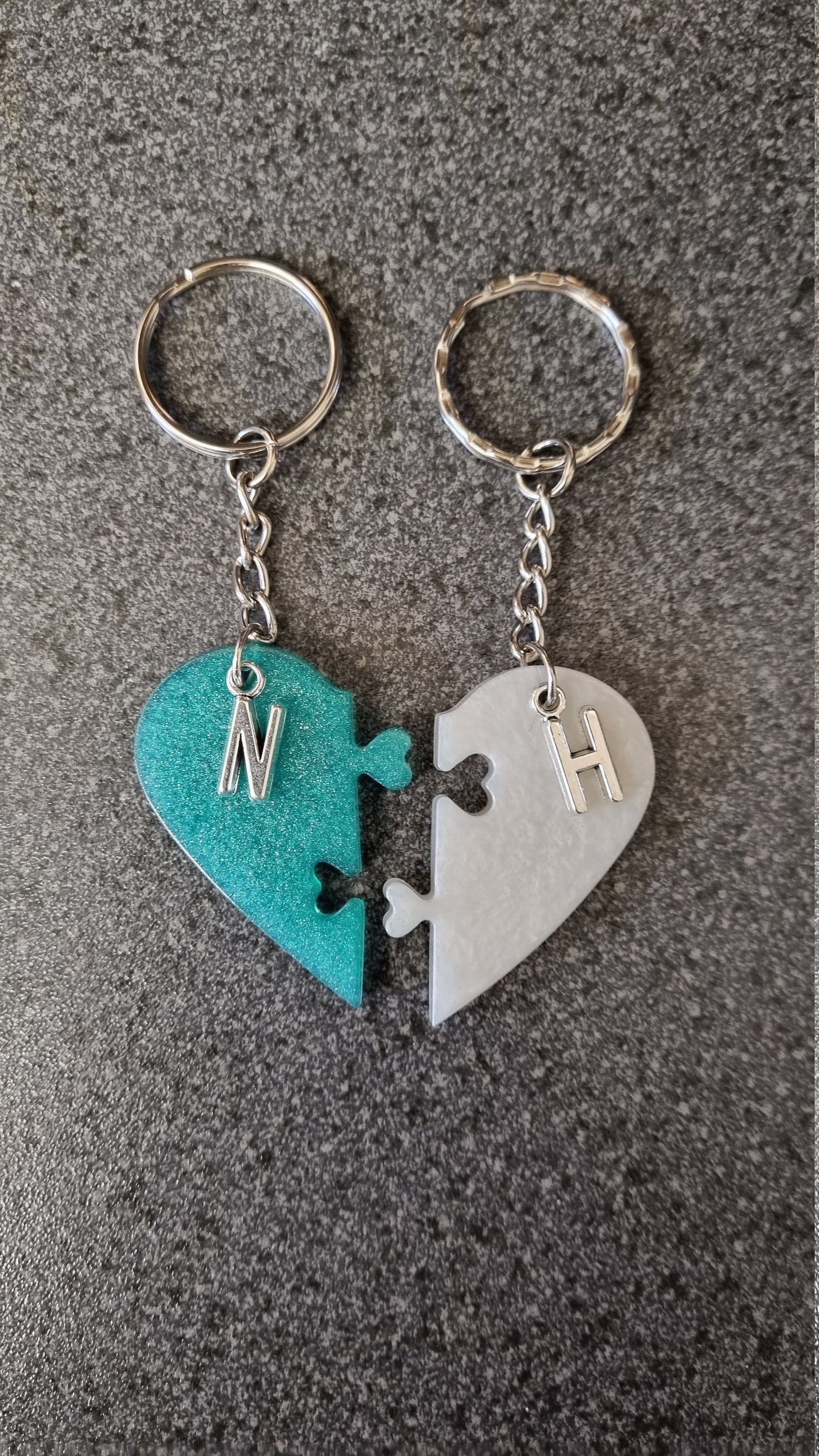 Two Heart Keyrings - Etsy