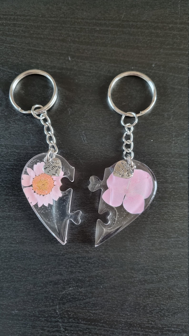 Two Heart Keyrings - Etsy