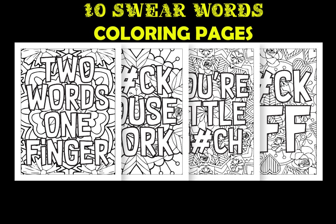 10 Swear Words Coloring Pages PDF - Etsy