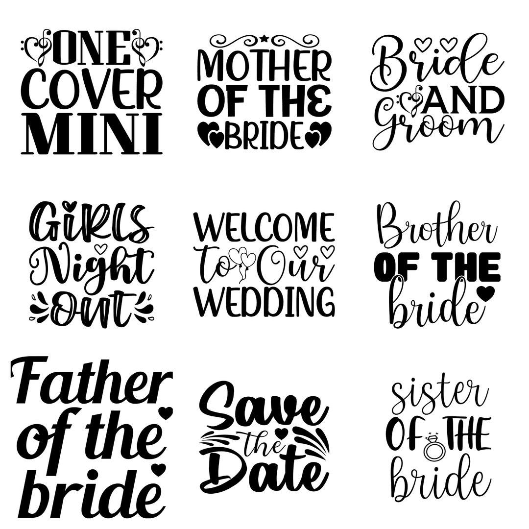 40 Designs Wedding SVG EPS PNG Dxf Bundle - Etsy