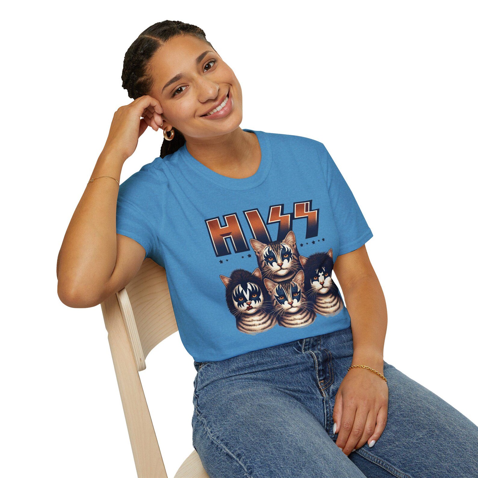 HISS Cat Faces T-shirt: KISS Band Inspired Rocker Tee - Etsy
