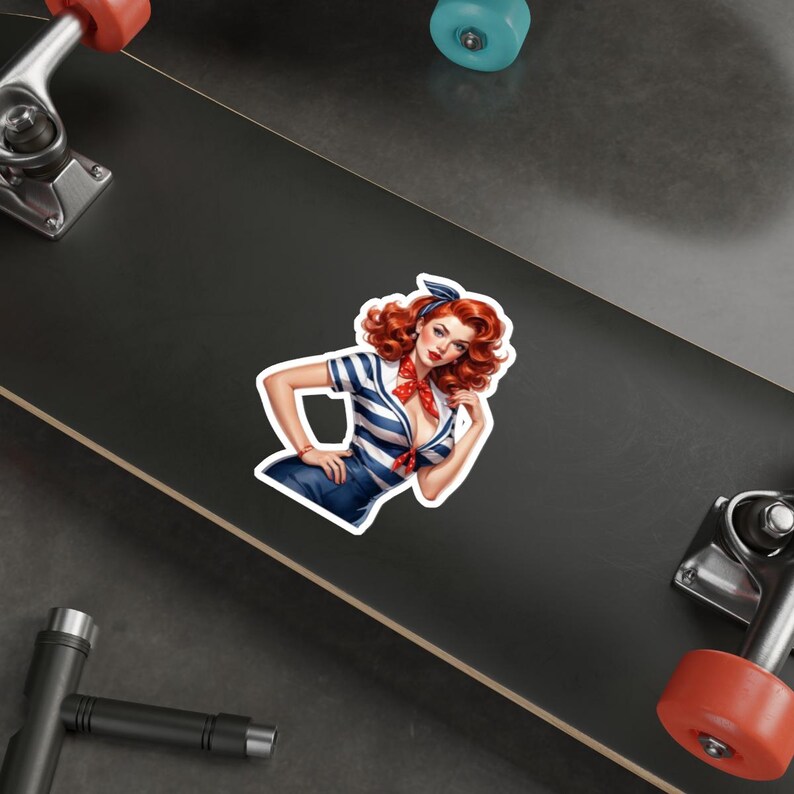 Matte Pin-up Girl Sticker, Decal, Decals for Décor, Kindle, Laptop ...