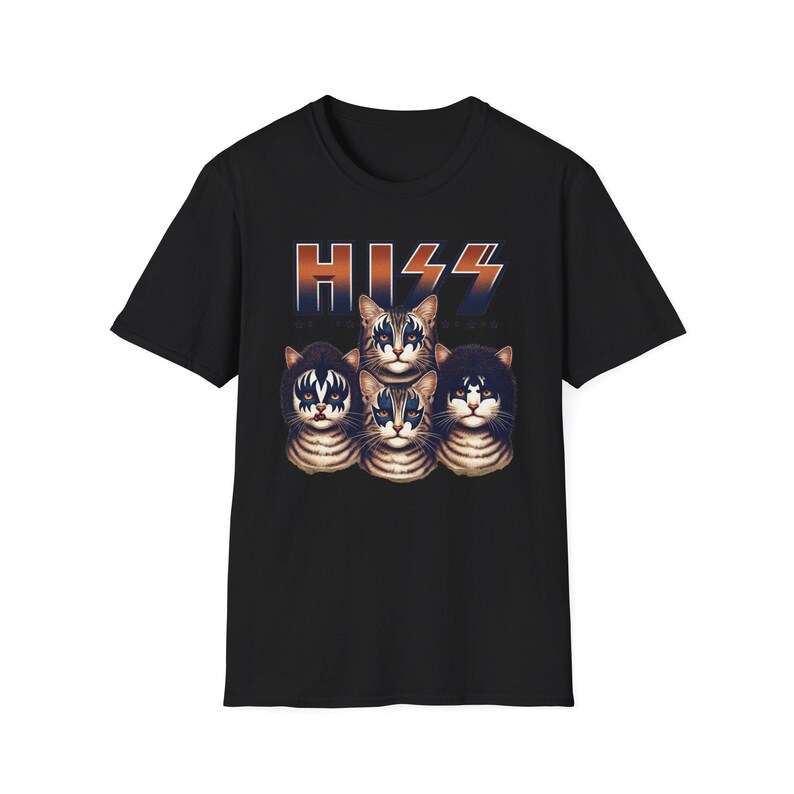 HISS Cat Faces T-shirt: KISS Band Inspired Rocker Tee - Etsy