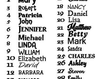 Personalized Script Font Name Decals, Custom Name Decals, Name Vinyl ...