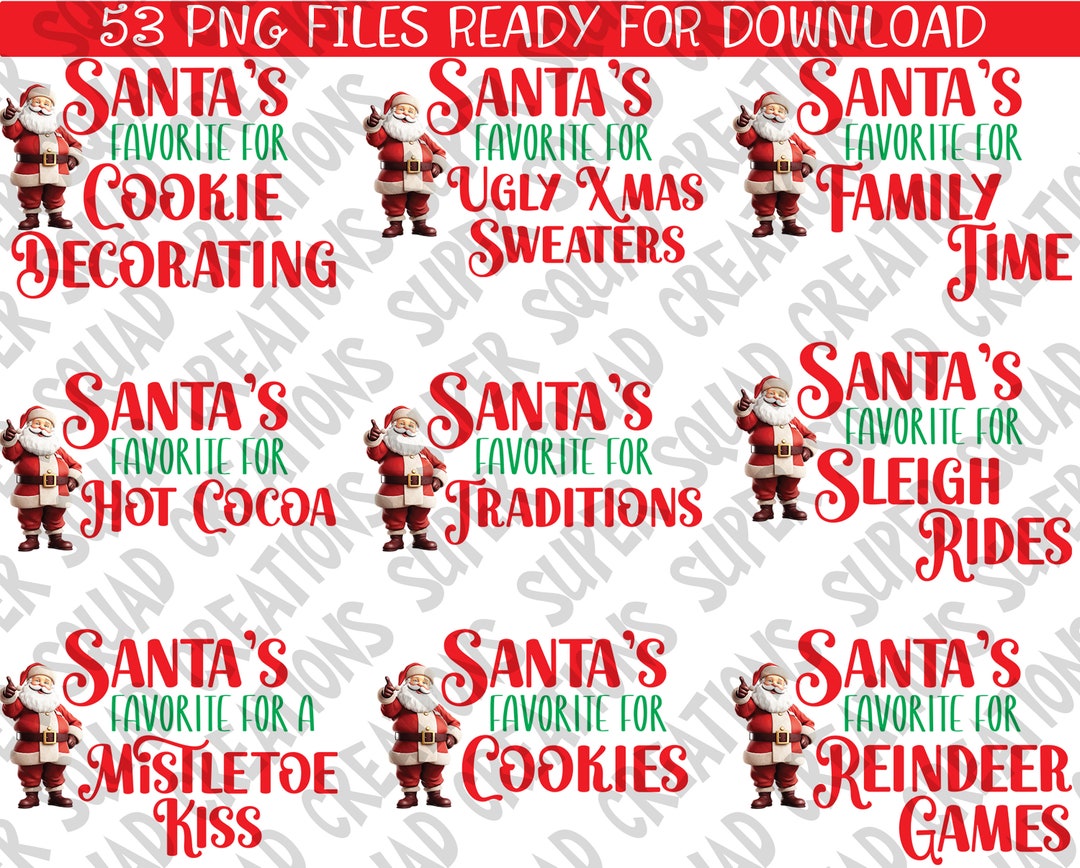 Santa's Favorite PNG Bundle - Etsy