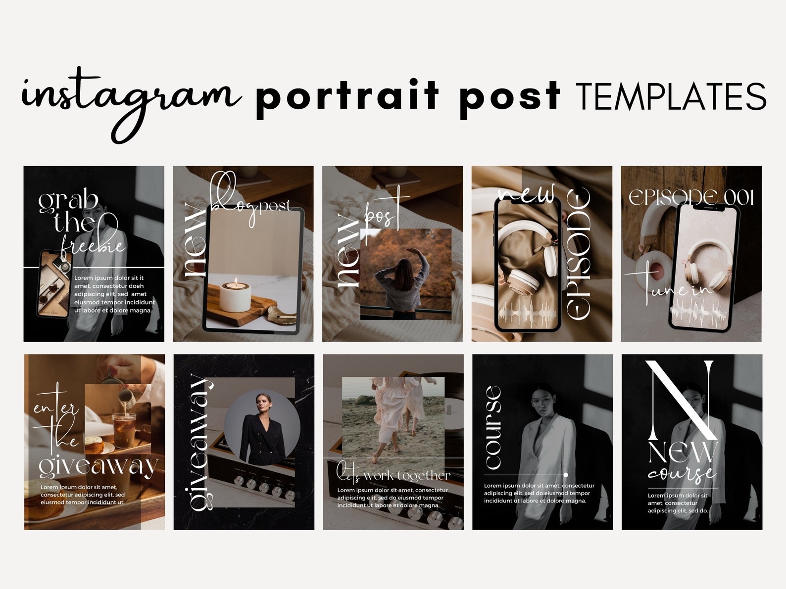 Aesthetic Instagram Portrait Posts Template | Instagram Posts Template ...