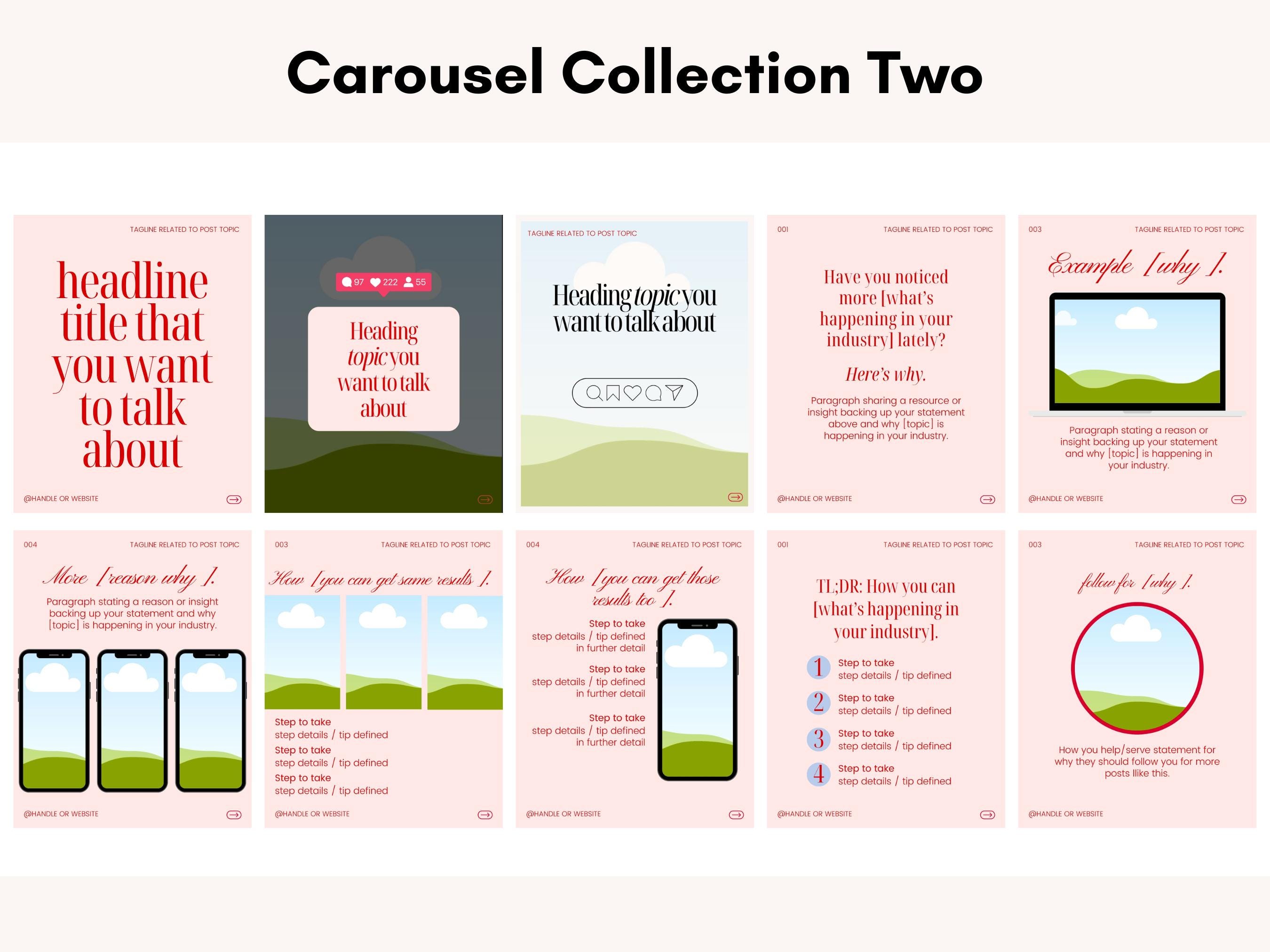 Trending Aesthetic Instagram Carousel Template for Canva | Editable IG ...