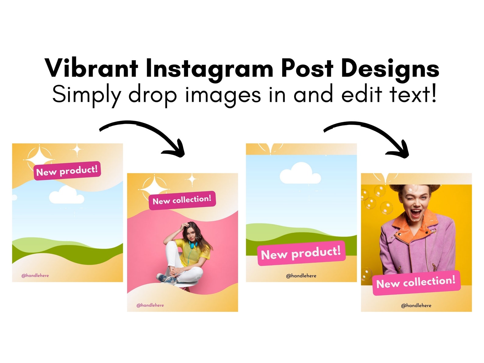 30 Vibrant Instagram Post Designs Bright Instagram Post Canva Template ...