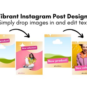 30 Vibrant Instagram Post Designs Bright Instagram Post Canva Template ...