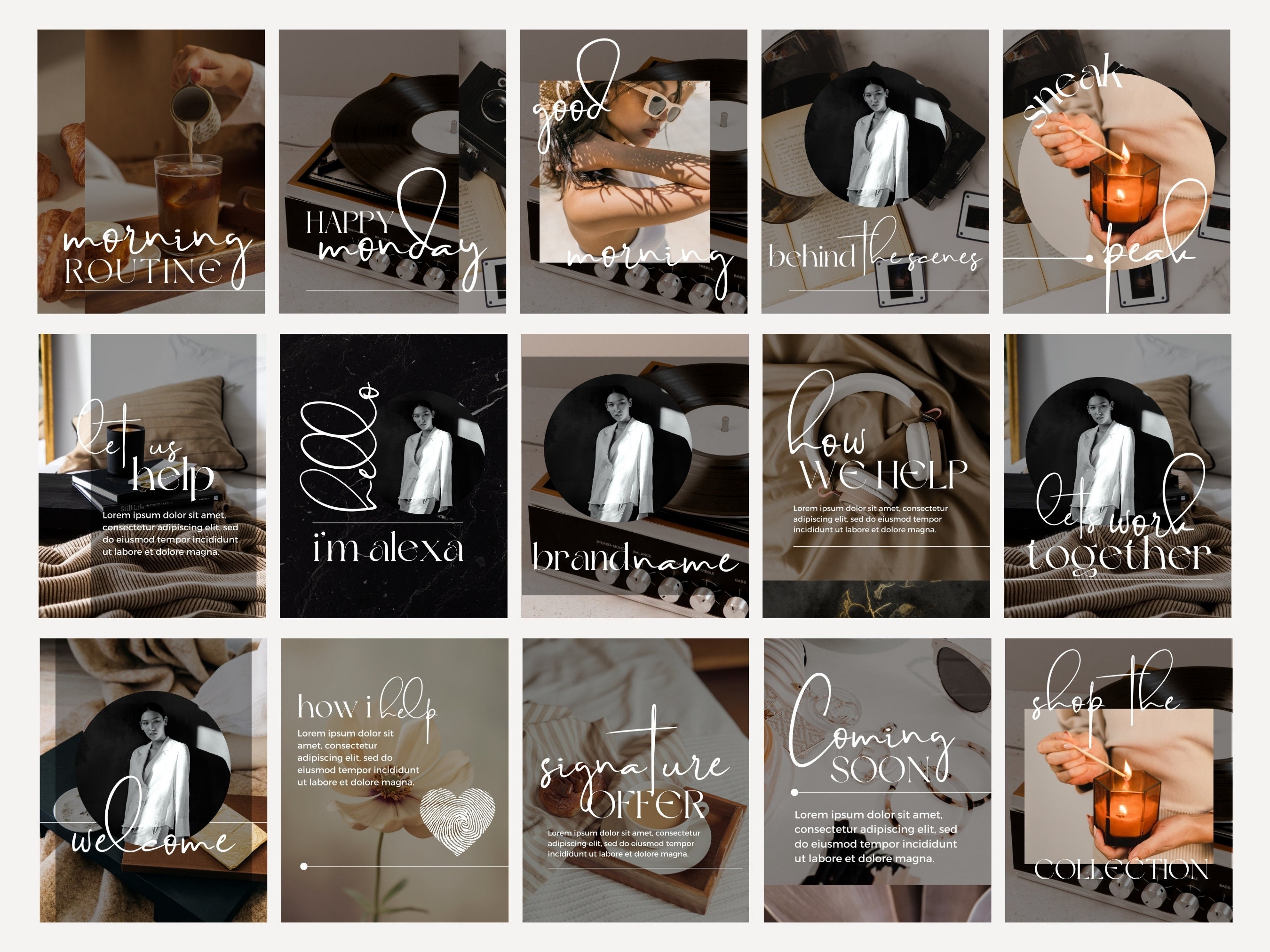Aesthetic Instagram Portrait Posts Template Instagram Posts Template ...