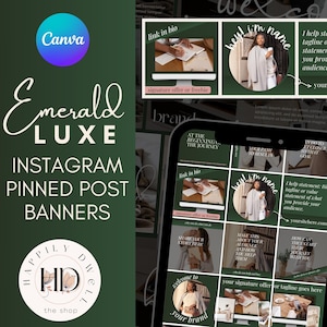 Instagram Pinned Post Banner Template: Emerald Luxe Canva Pro (digital ...