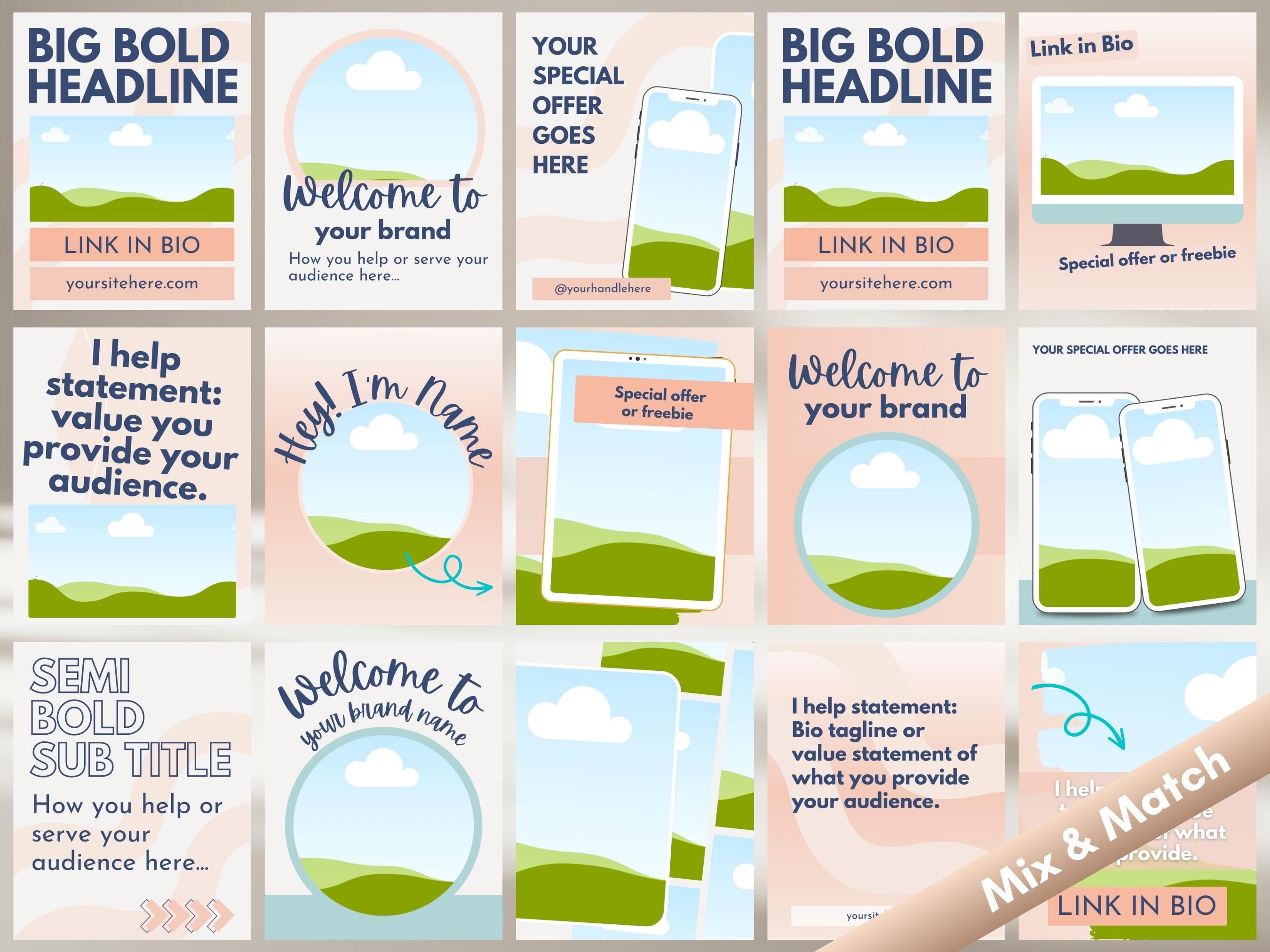 Instagram Pinned Post Banner Template: Canva Editable Grid (digital ...
