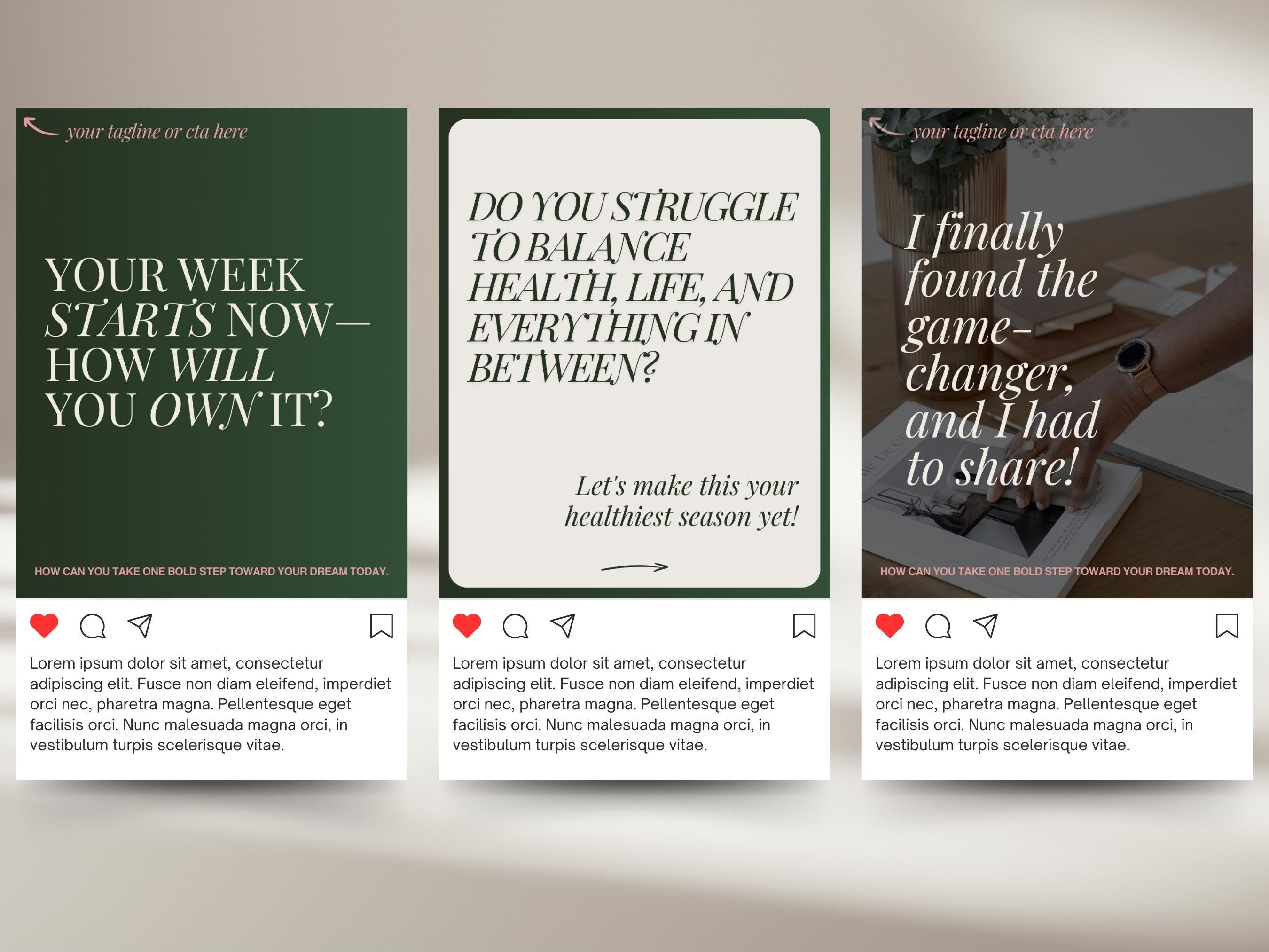 Instagram Carousel Posts Template in Emerald Green Instagram Template ...