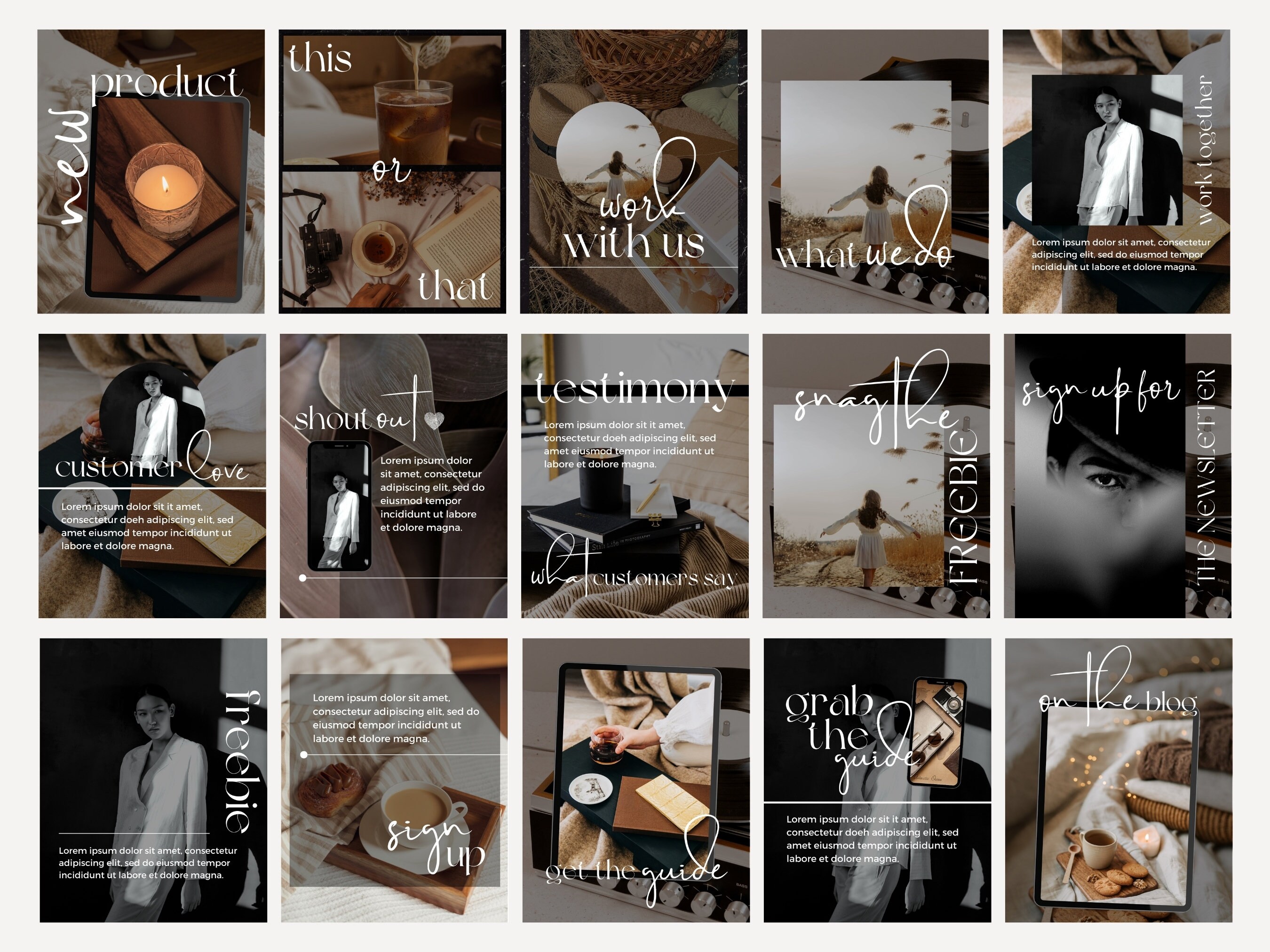 Aesthetic Instagram Portrait Posts Template Instagram Posts Template ...