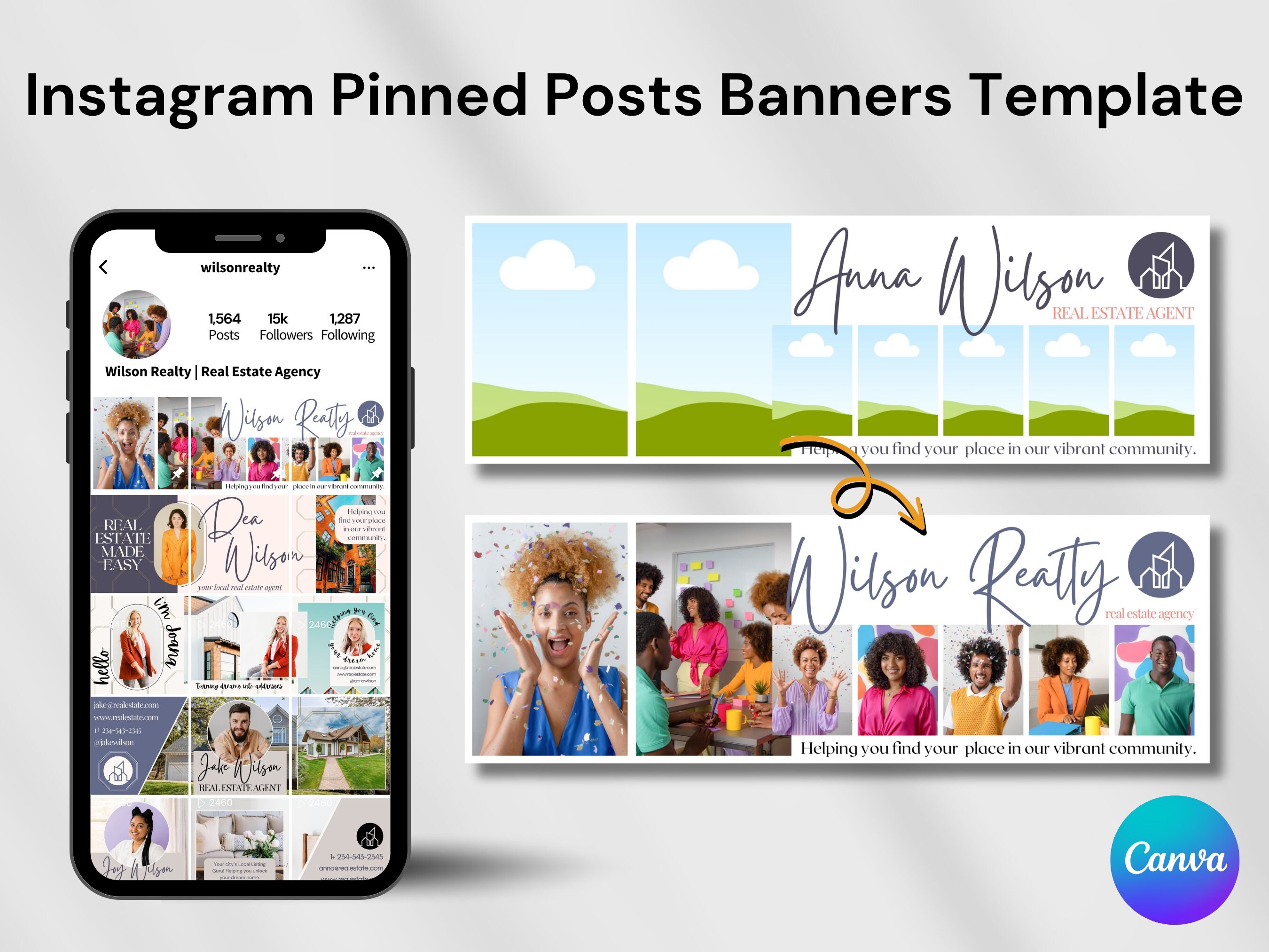 Real Estate Pinned Post Banner Template for Realtor Editable Social ...