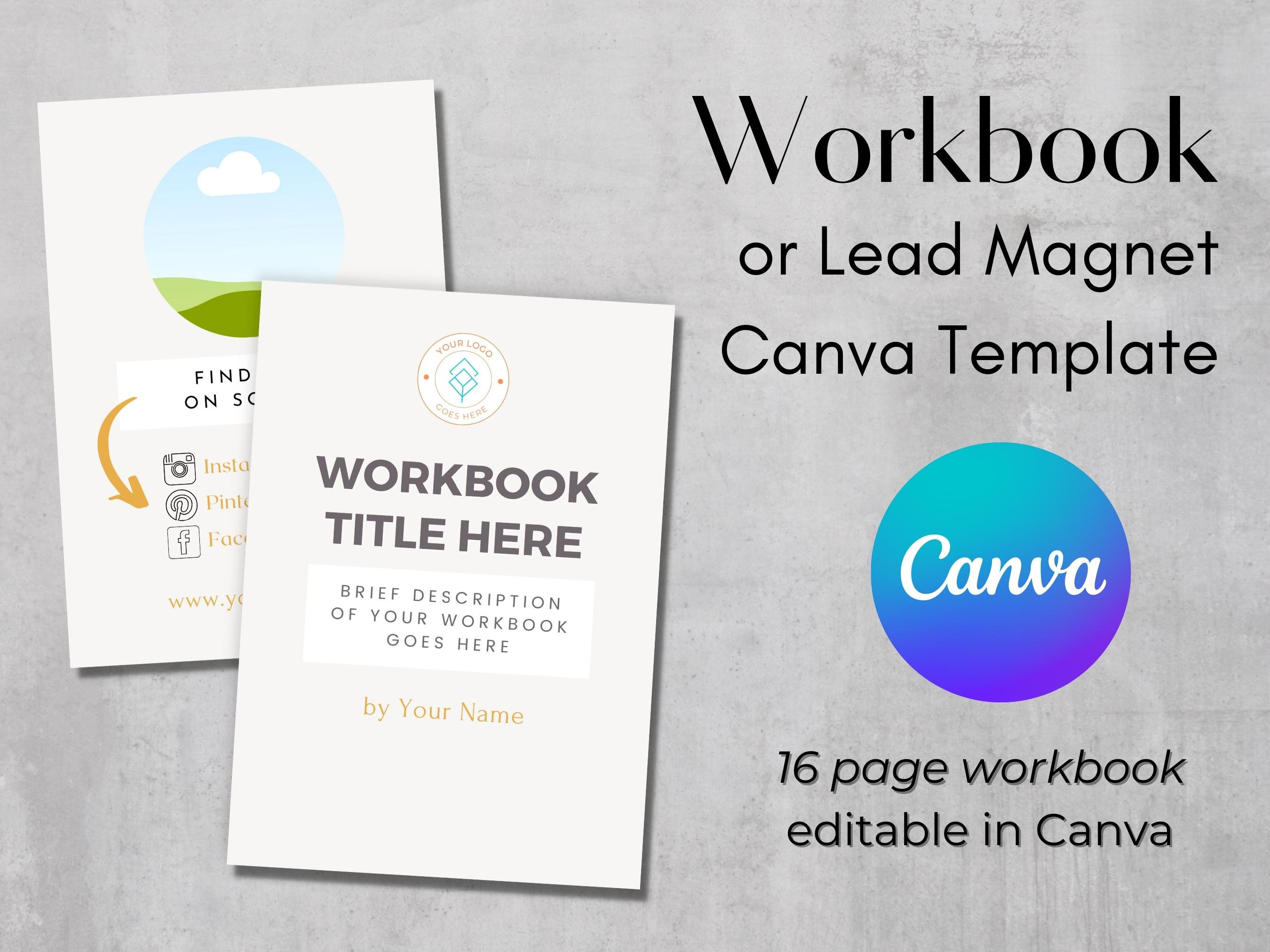 Mini Workbook Canva Template Workbook Pages Canva Template Ebook Canva ...
